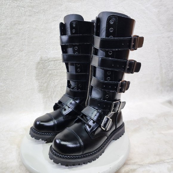 Demonia | Shoes | Demonia Riot8bk 18 Eyelet Unisex Steel Toe Knee Boot ...